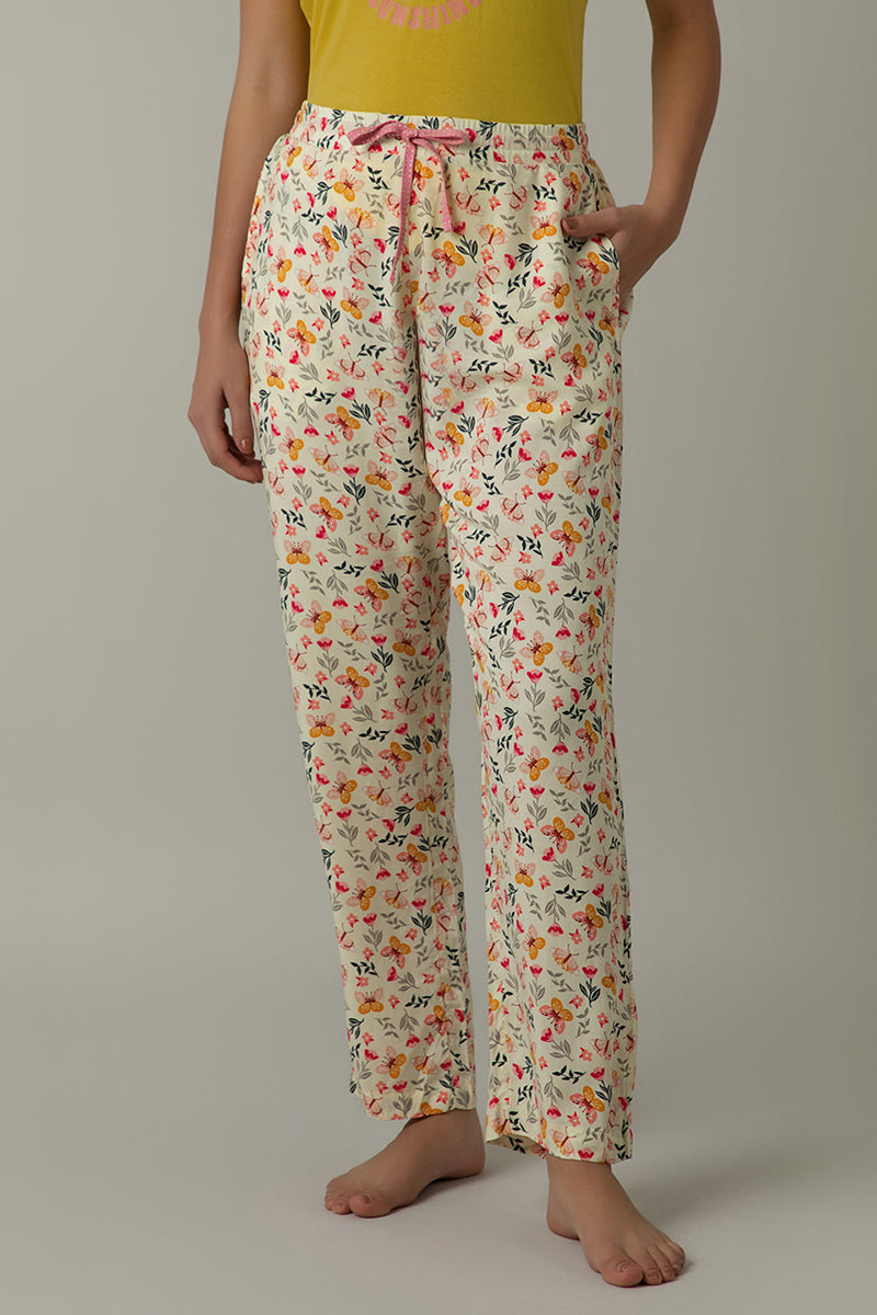 Buy Full Length Pyjama Bottom - Afterglow Butterfly Print | amanté